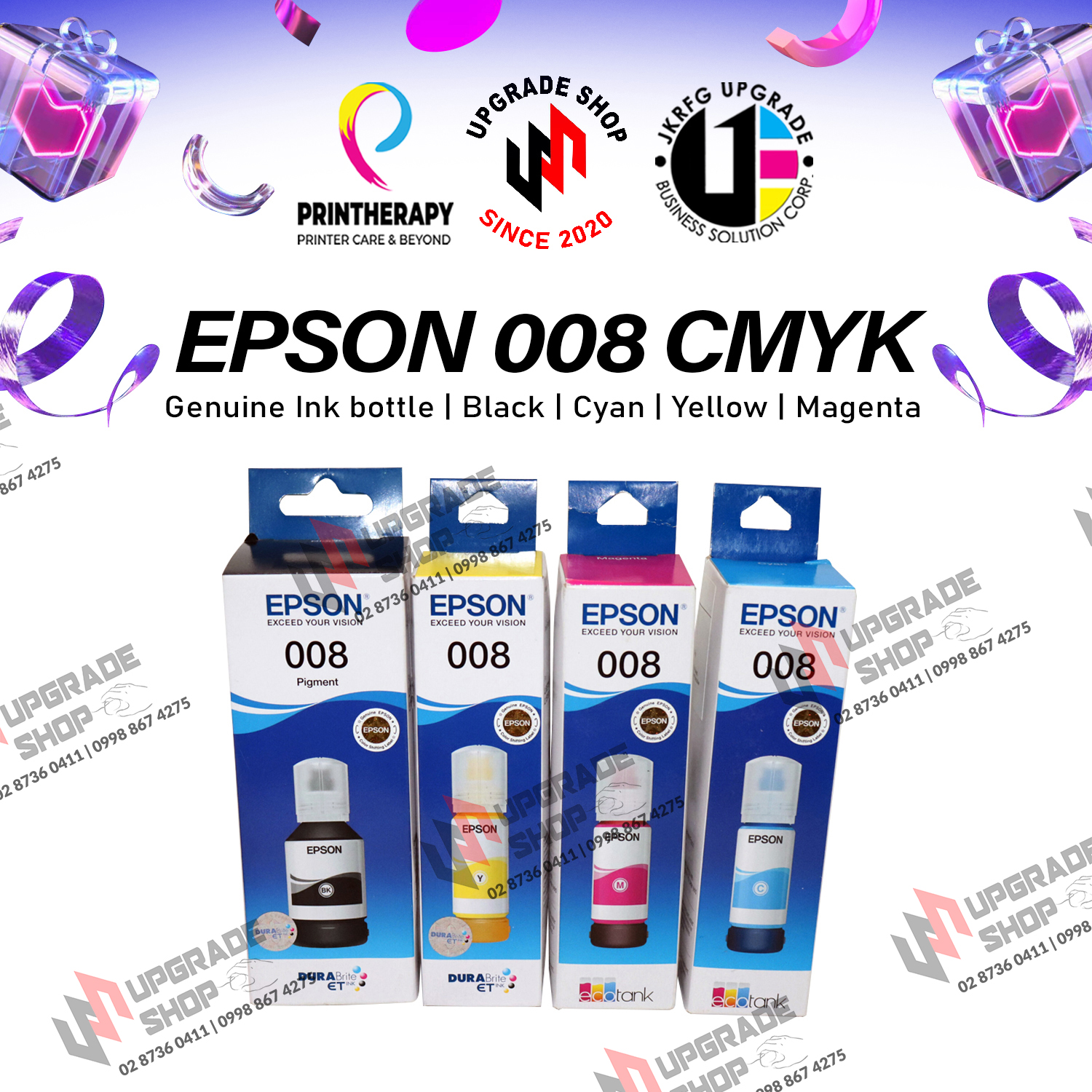 Original Epson 008 Black/Cyan/Magenta/Yellow | Set/Per Piece | Lazada PH