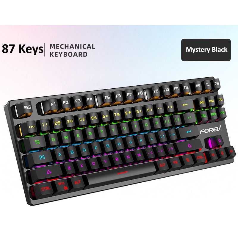 [Local] [COD] K870 87 Keys Green Axis Blue Switch RGB Backlit Wired ...