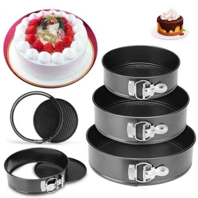 3 in 1 Set Nonstick Cake Moulder 3 Tier Baking Pan Bakery Non-stick Pan ...