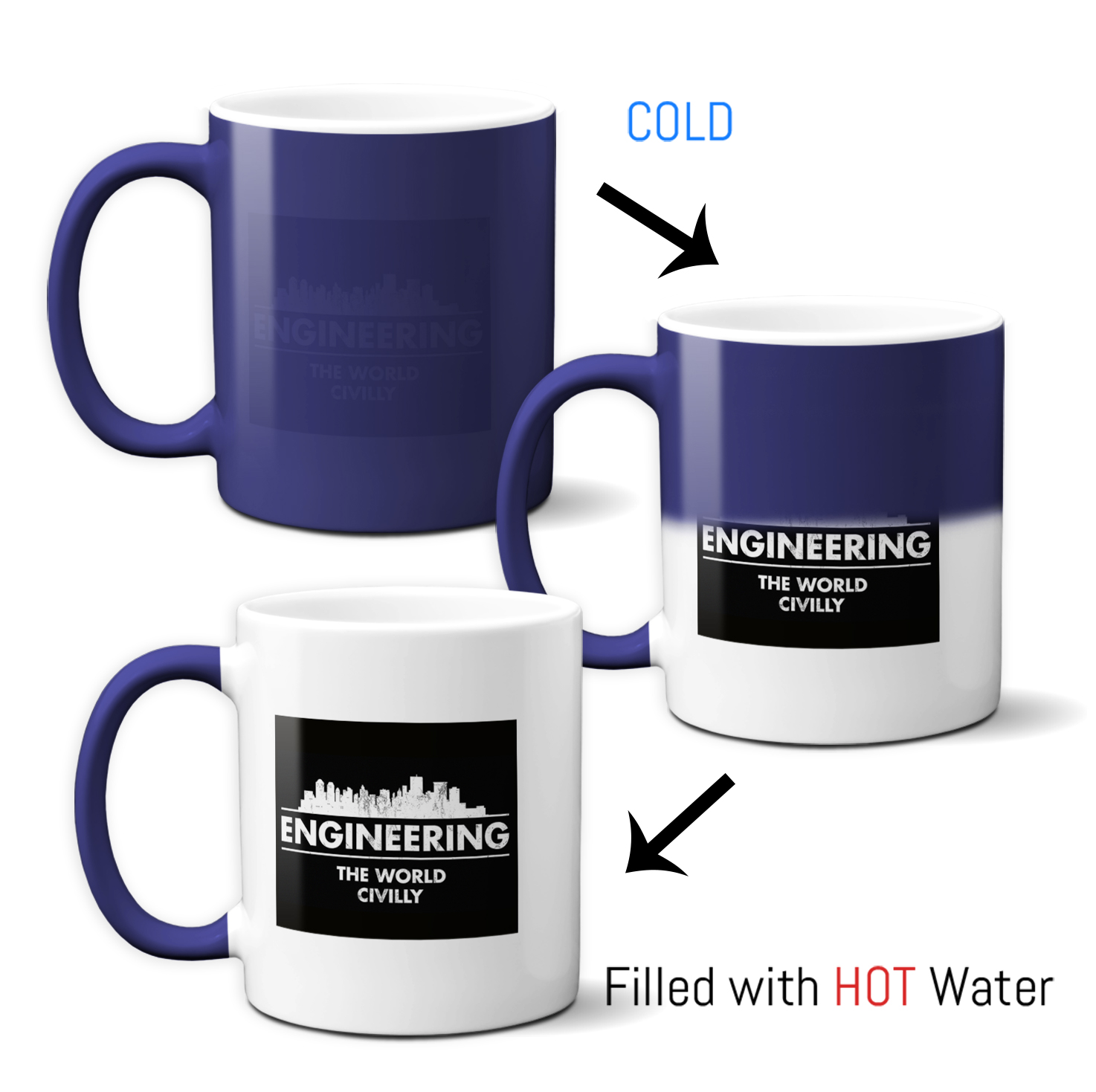 MagicMugKo Heat Sensitive Color Changing Mug/ Coffee Magic Mug or Plain ...