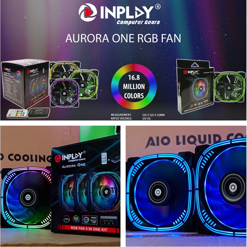 INPLAY AURORA TOWER ARGB FAN 3 IN ONE KIT 120mm CPU Cooling Fan RGB ...