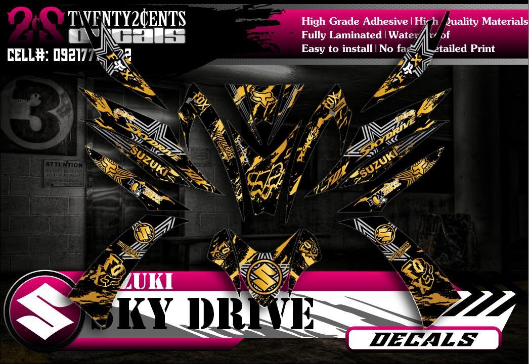 skydrive 125 decals sticker gold fox | Lazada PH