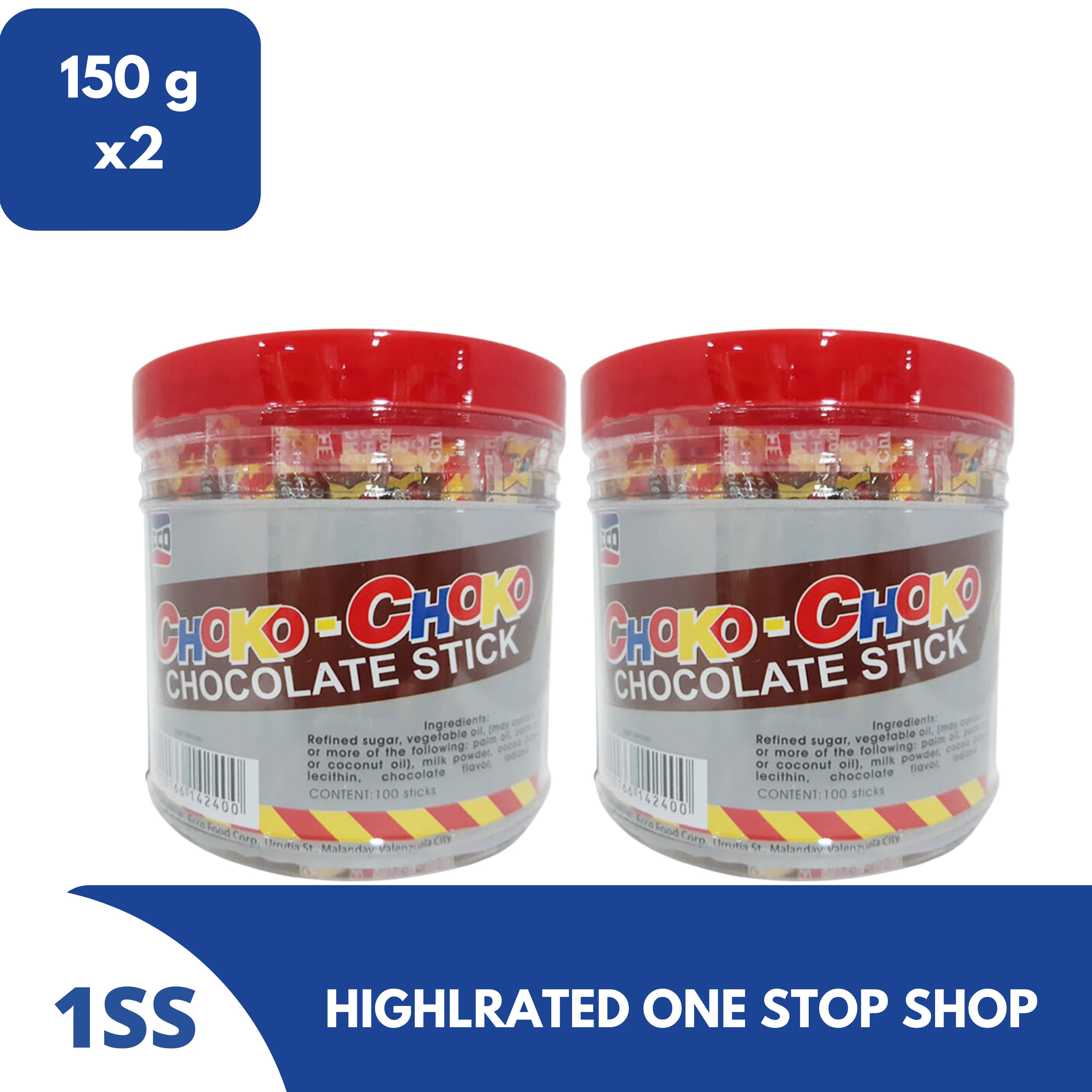 Choko Choko Chocolate Stick, 100 stick, 150g, Set of 2 | Lazada PH
