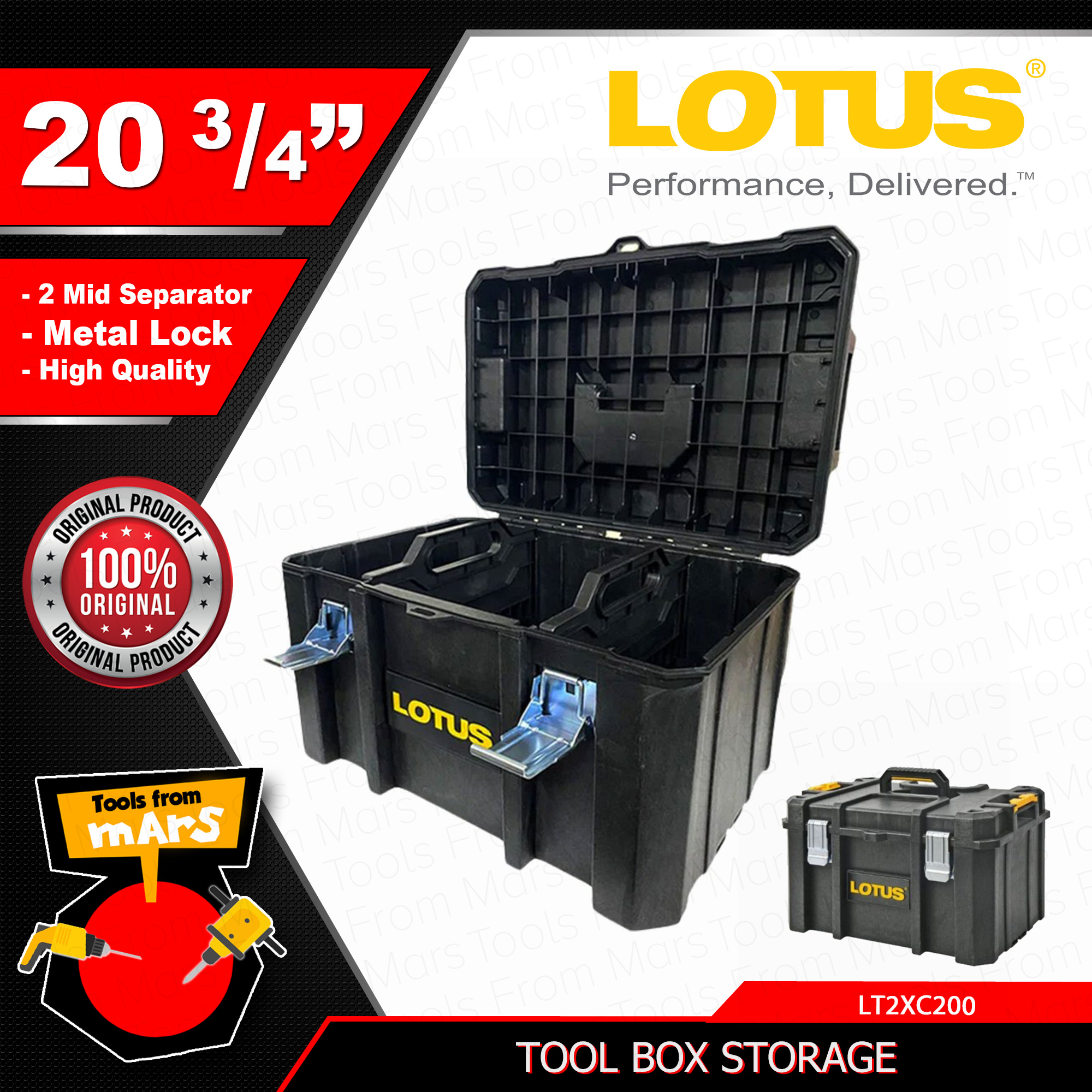 Lotus X-Connect2 Modular Mid Tool Box Organizer Metal Latches Storage ...