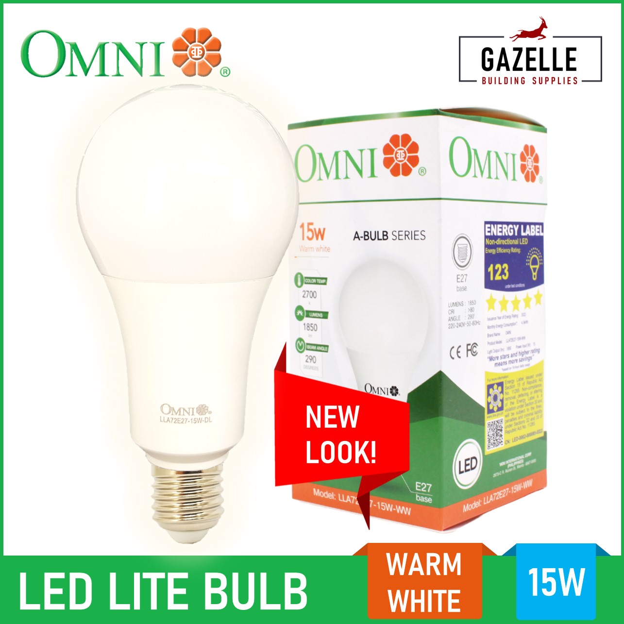 Omni LED Lite Bulb Warm White 15W 15 Watts E27 Light Bulb | Lazada PH