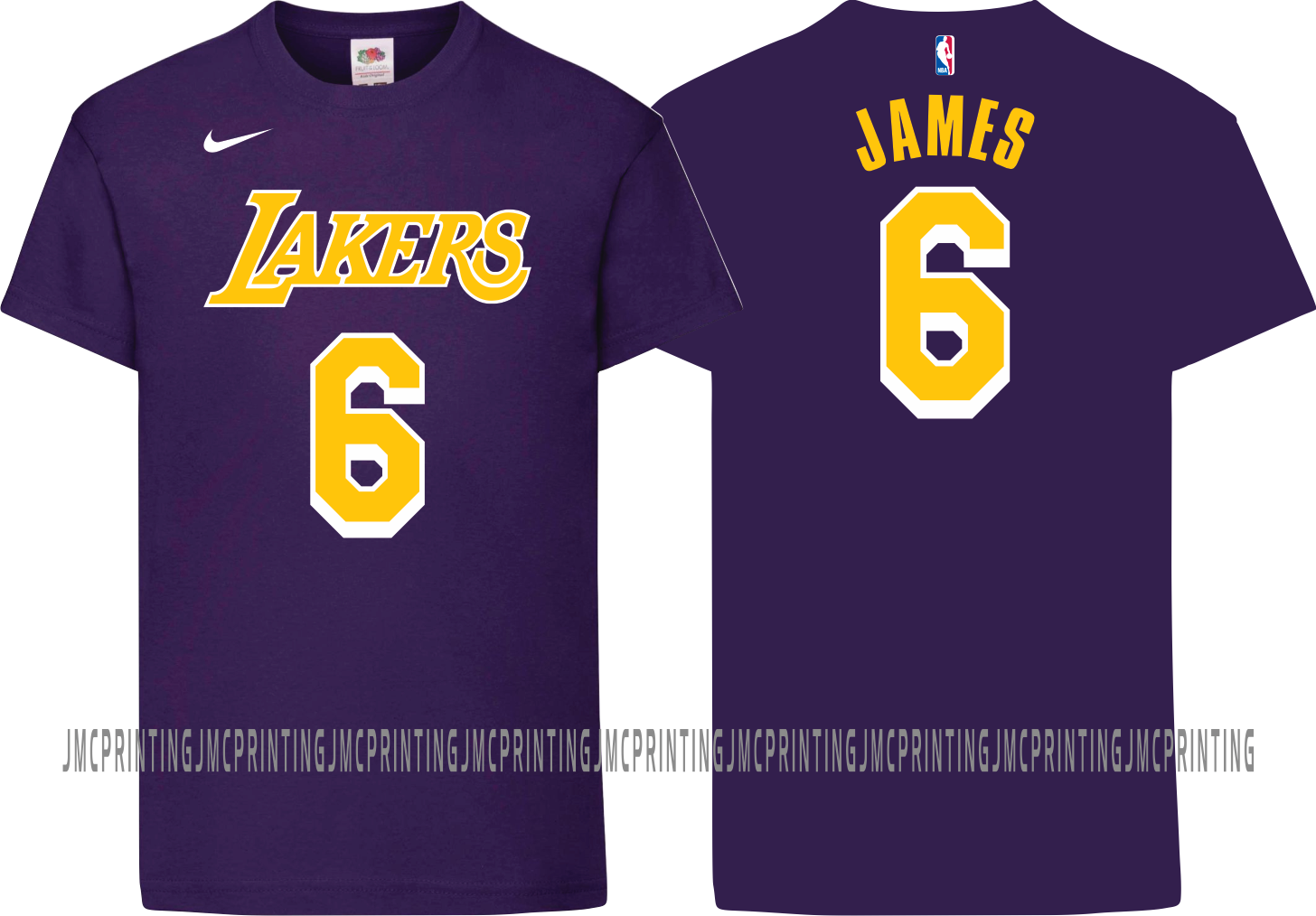 Los Angeles Lakers NBA Lebron James #6 Jersey T-Shirt Fruit of the Loom ...
