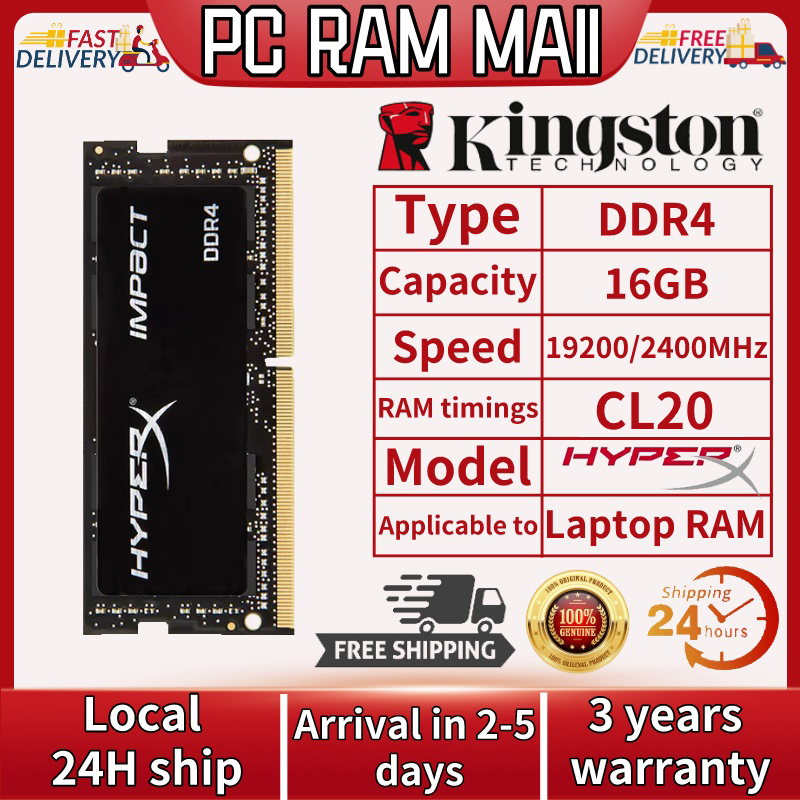 【Ready Stock】Kingston HyperX Impact DDR4 RAM 4GB 8GB 16GB 2400MHz 2666MHz 3200MHz Laptop Memory ...