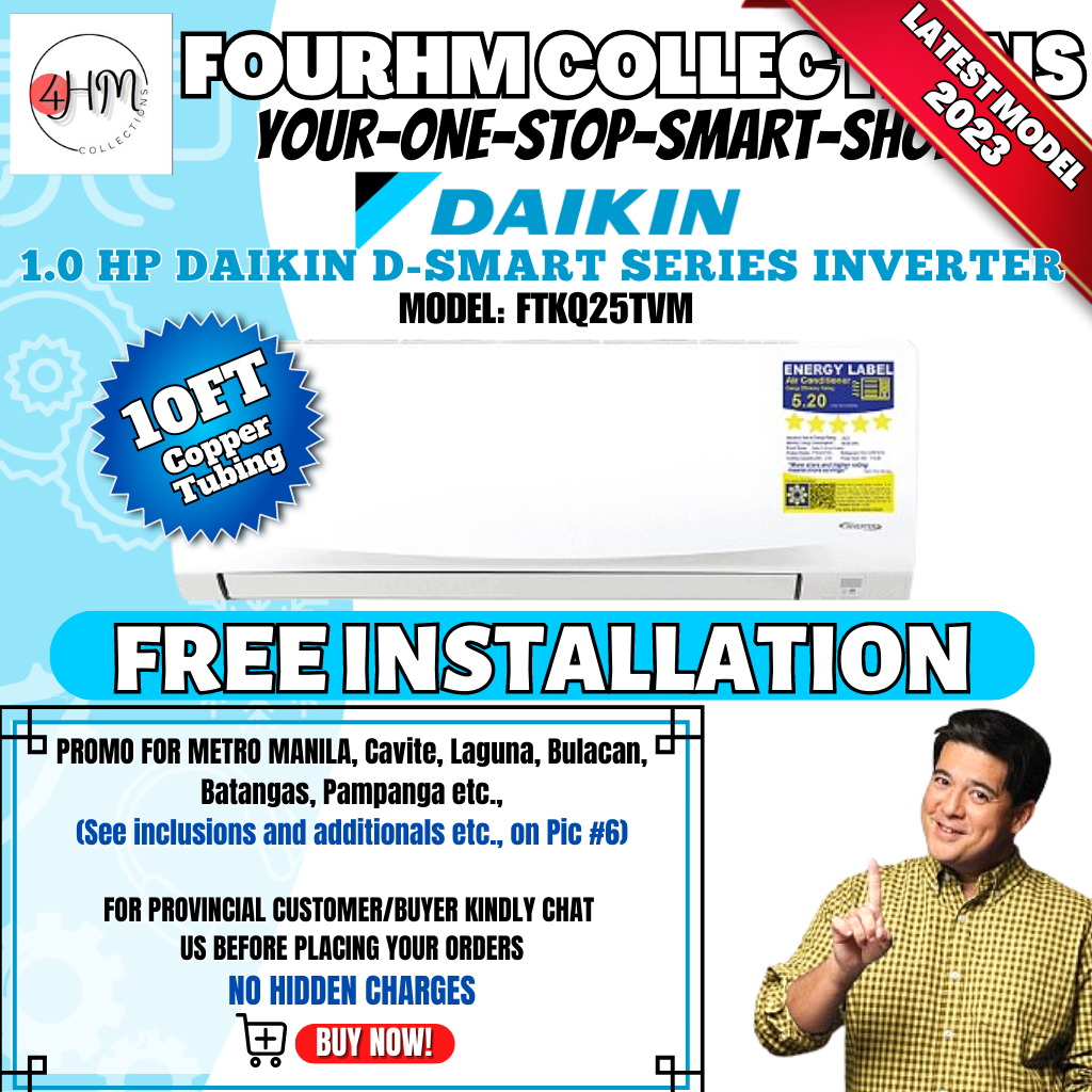 FOURHMC DAIKIN 1.0 HP R32 D-SMART SPLIT TYPE INVERTER AIRCONDITIONING ...