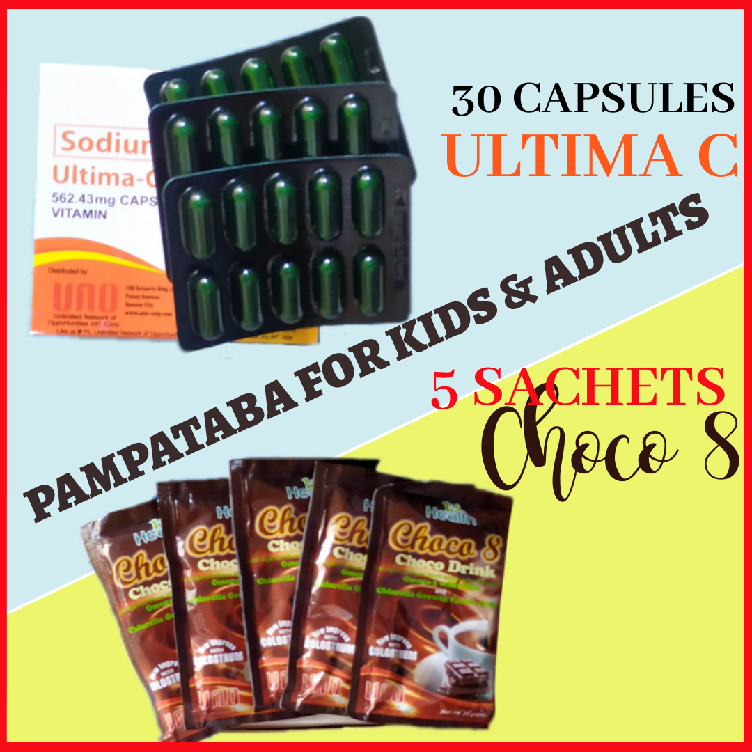 ULTIMA C pampataba na vitamins 30capsule with 5 sachet CHOCO 8 ORIGINAL ...