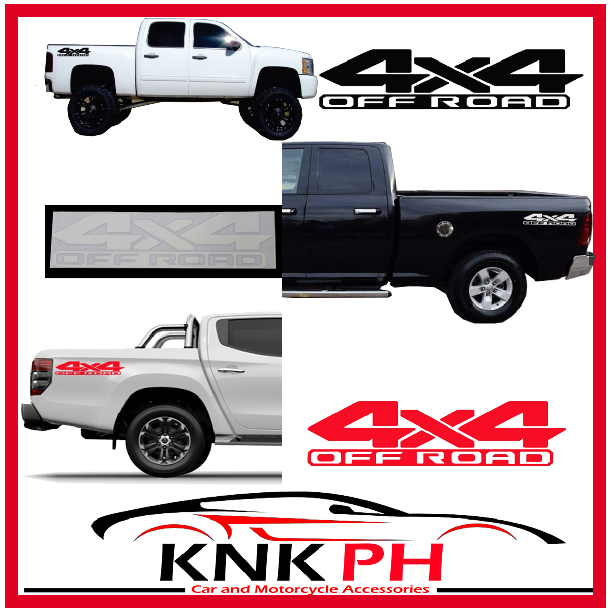 4x4 Off Road Vinyl Decal Sticker For Truck Side Bed Pick Up 2PCS