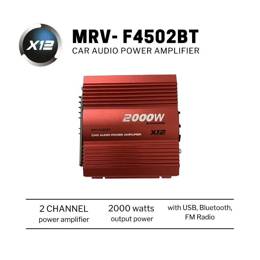 X12 MRV-F4502BT Red 2 CHANNEL CAR AUDIO POWER AMPLIFIER | Lazada PH