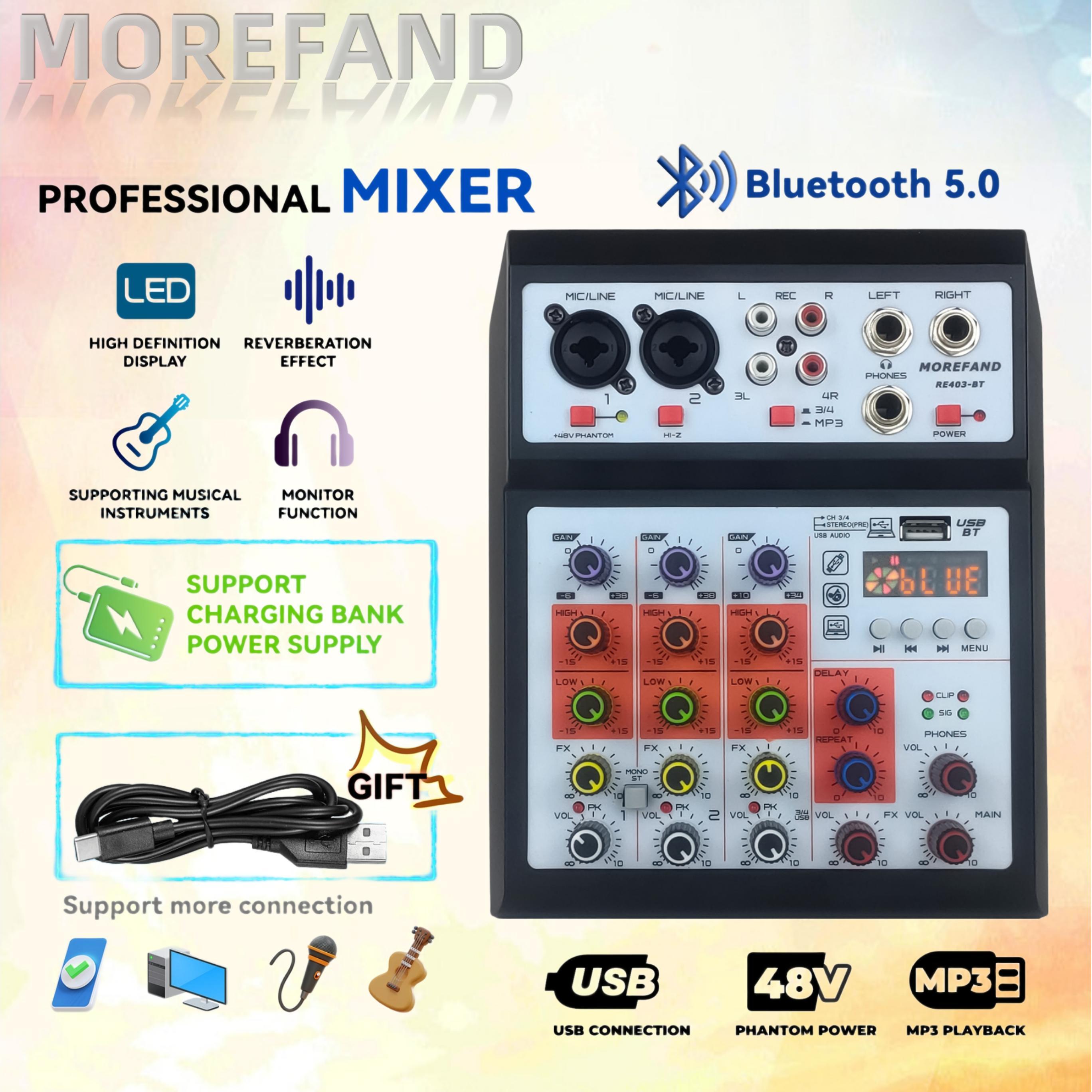 RE403-BT Professional Audio Mixer 4 na channel na stereo output PC ...