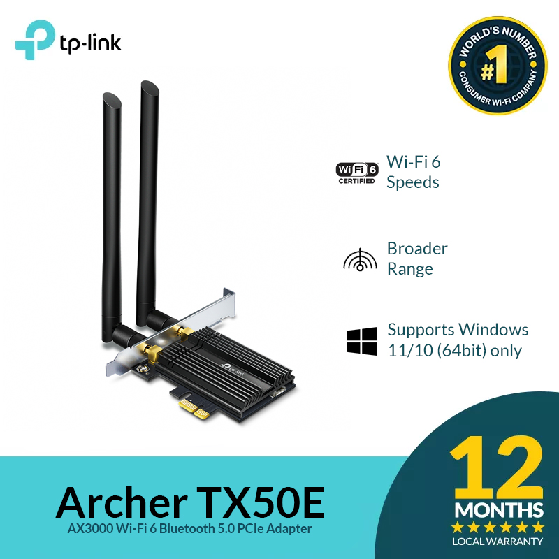 TP-Link Archer TX50E AX3000 Intel Wi-Fi 6 Gigabit Dual Band 2.4GHz ...