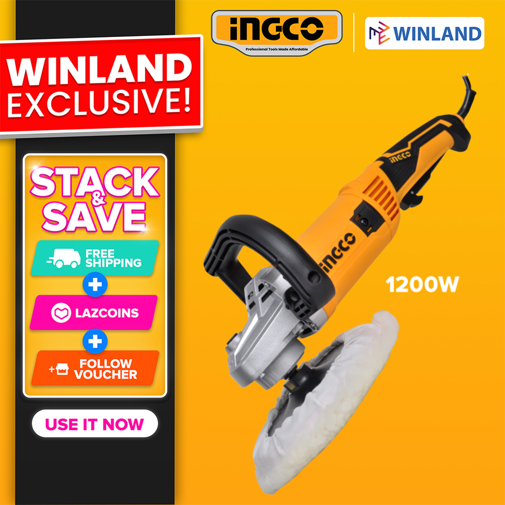 Ingco by Winland Angle Polisher Buffing Machine 1200W AP12008-2P ING-PT ...