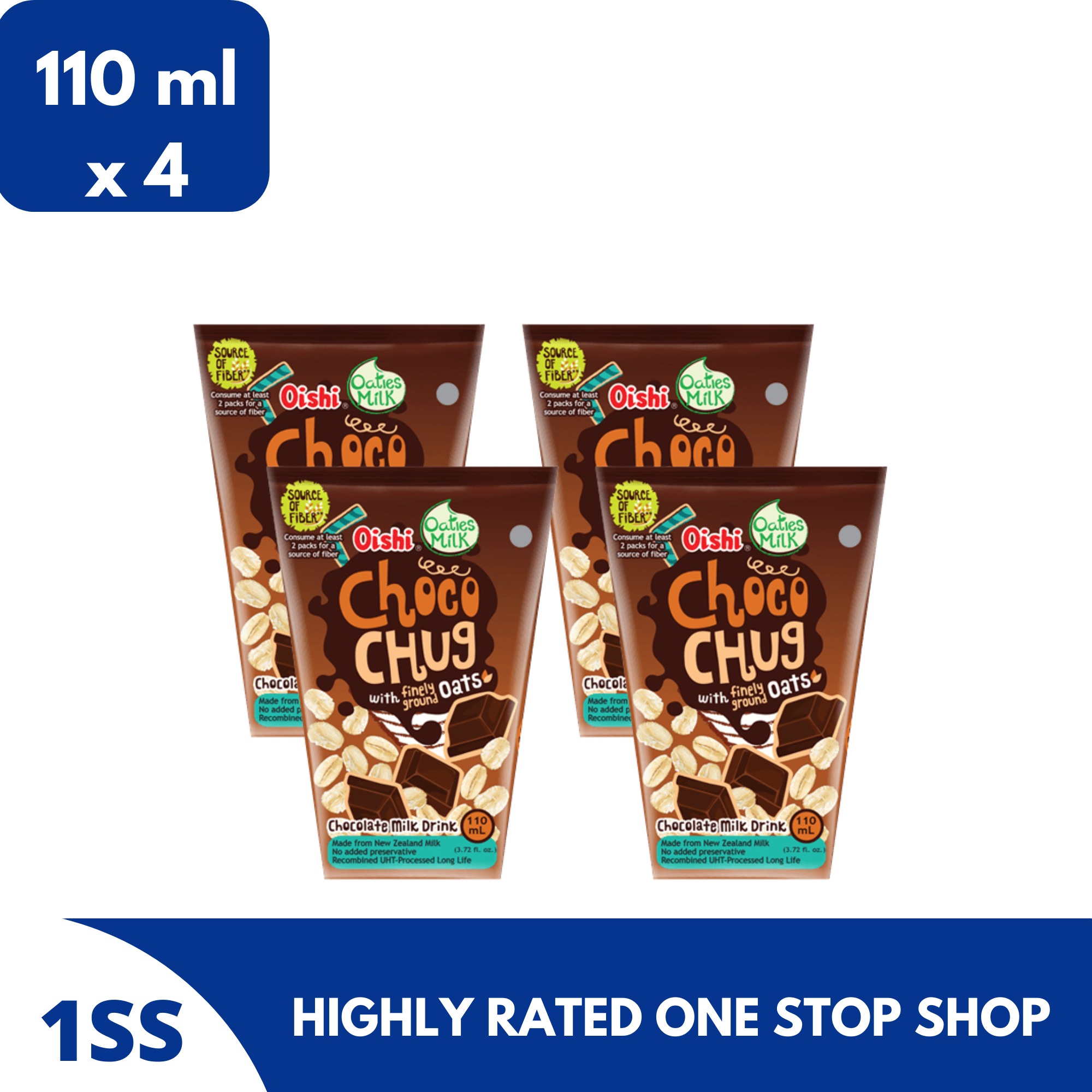 Oishi Choco Chug Chocolate Milk Oats, 110ml set of 4 | Lazada PH