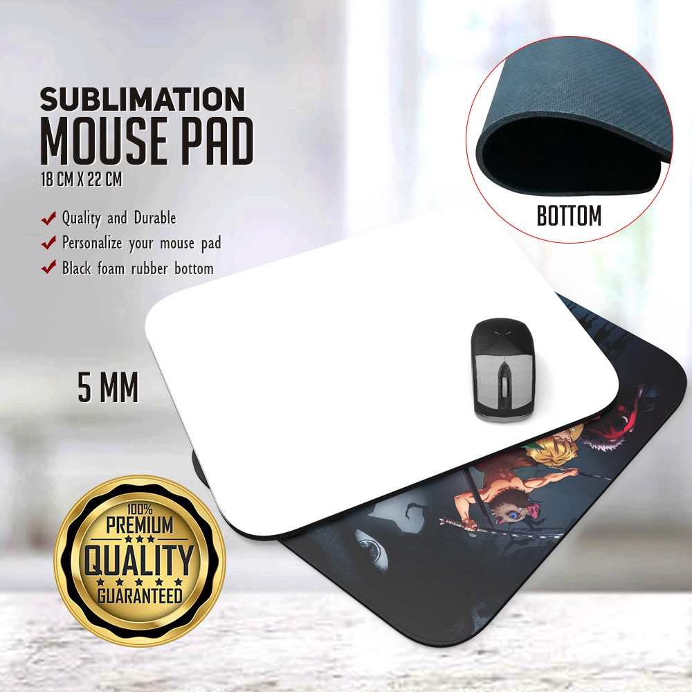 3mm 5mm Sublimation Printable Rubber Plain Mouse Pad 18cm x 22 cm Area Size | Lazada PH