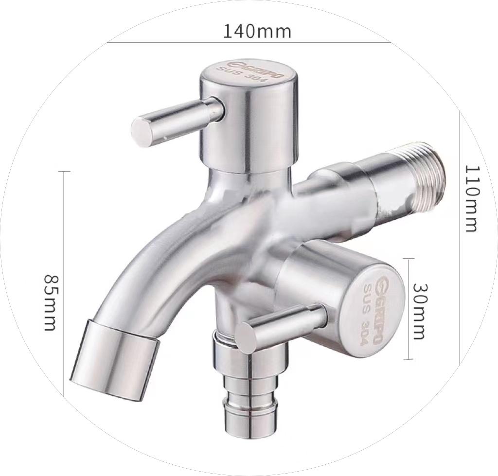 SUS304 Faucet Three Tap Multifunctional Stainless Steel Faucet Three ...