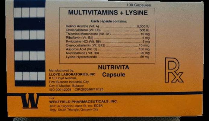 Nutrivita ( Multivitamins + Lysine ) - 10 Capsules per Order | Lazada PH