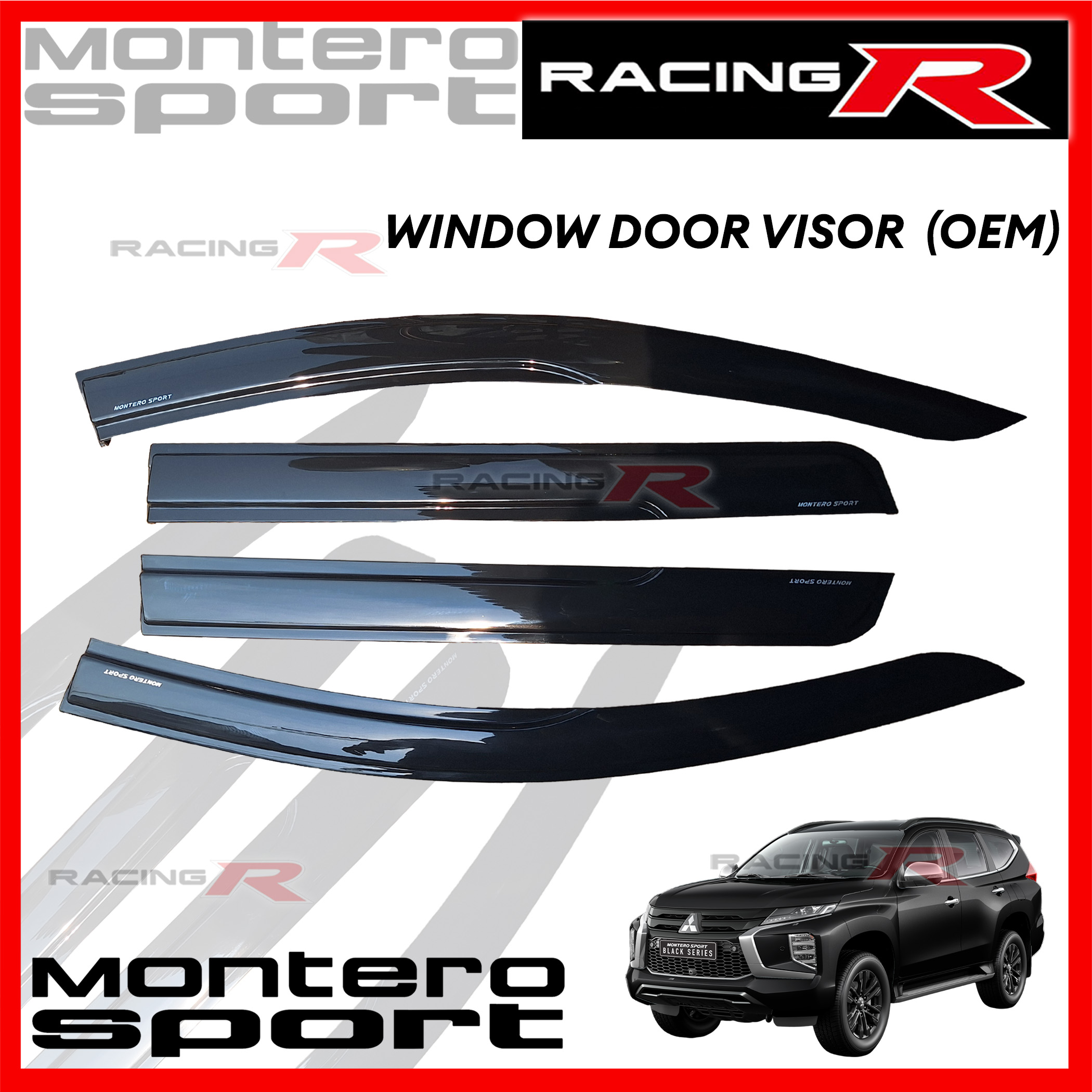 Mitsubishi Montero Sport 2016 to 2024 OEM / INJECTION Window Door Visor ...