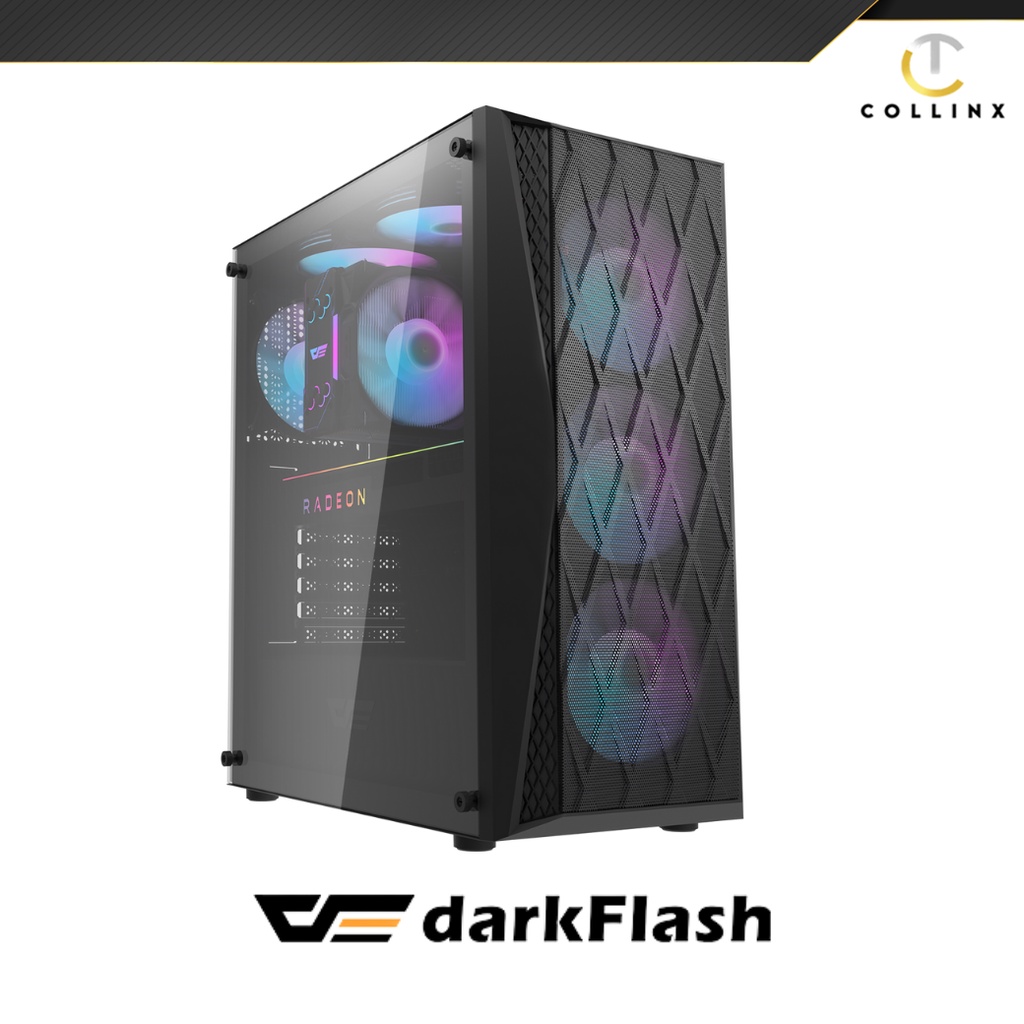 DarkFlash DK352 Mesh Gaming Case | Black White | Free 4 RGB Fans ...