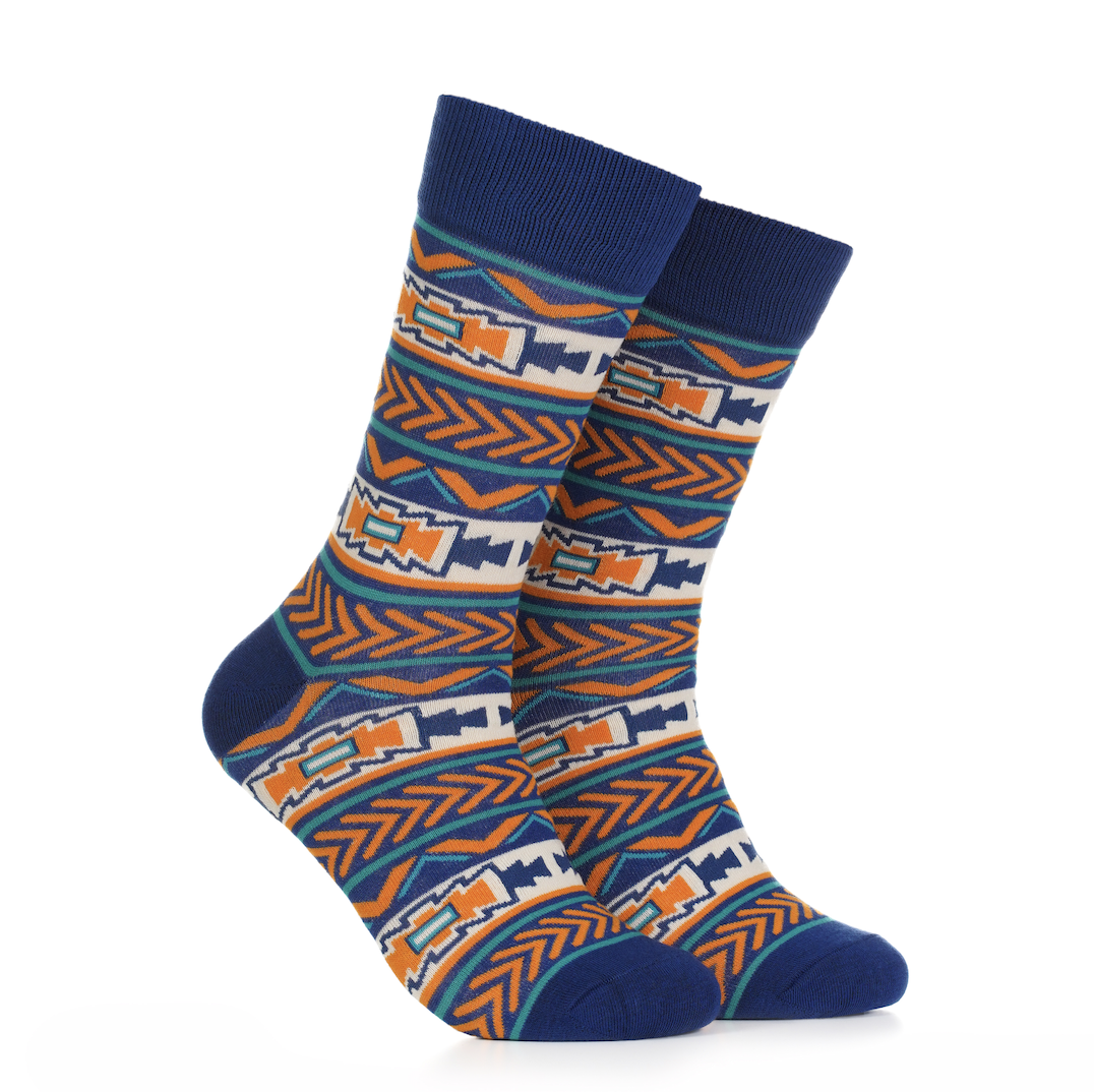 Iconic Socks Aztec Blue Crew Length Office Formal Socks | Lazada PH
