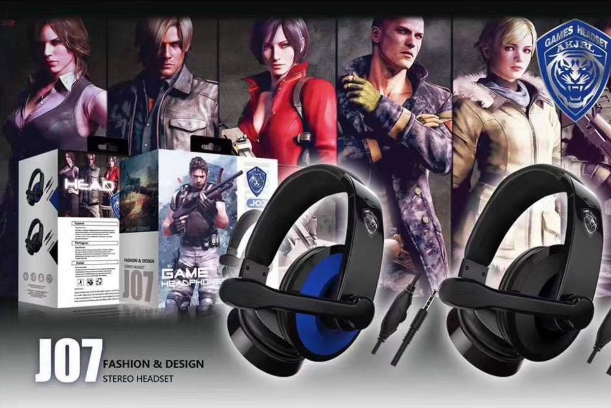 J07 (AKJBL) Esports Game Headset PS4 Headset 3.5mm Headset Wire Control ...