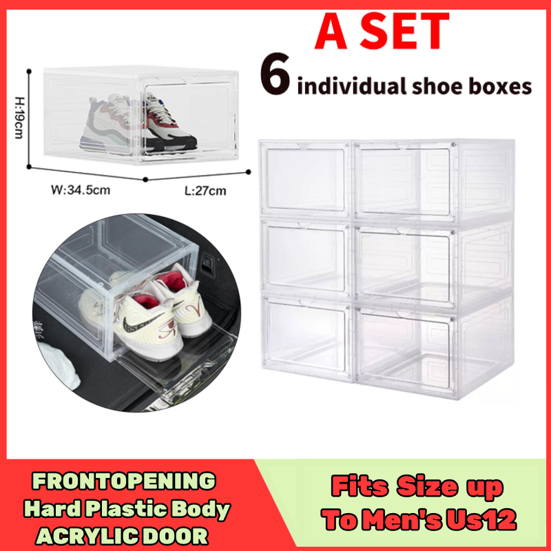 DEEYO Magnetic Acrylic Shoe Box organizer Clear Transparents Shoe Box ...
