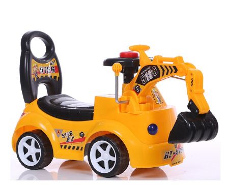 kiddie excavator ride on toy car backhoe for kids with lights and ...