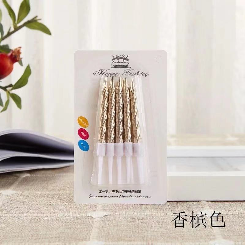 [MOMO] Metallic Colored Birthday Cake Candle Birthday Cake Topper ...