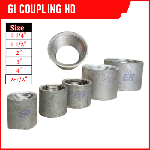 GI FITTINGS GALVANIZED IRON FRANCE COUPLING HEAVY DUTY (AVAILABLE 1-1/4, 1-1/2, 2, 3, 4 INCHES ...