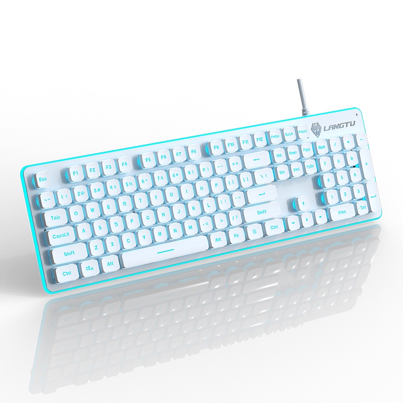 LANGTU L1 Wired Membrane Keyboard Metal Panel Office & Gaming LED ...