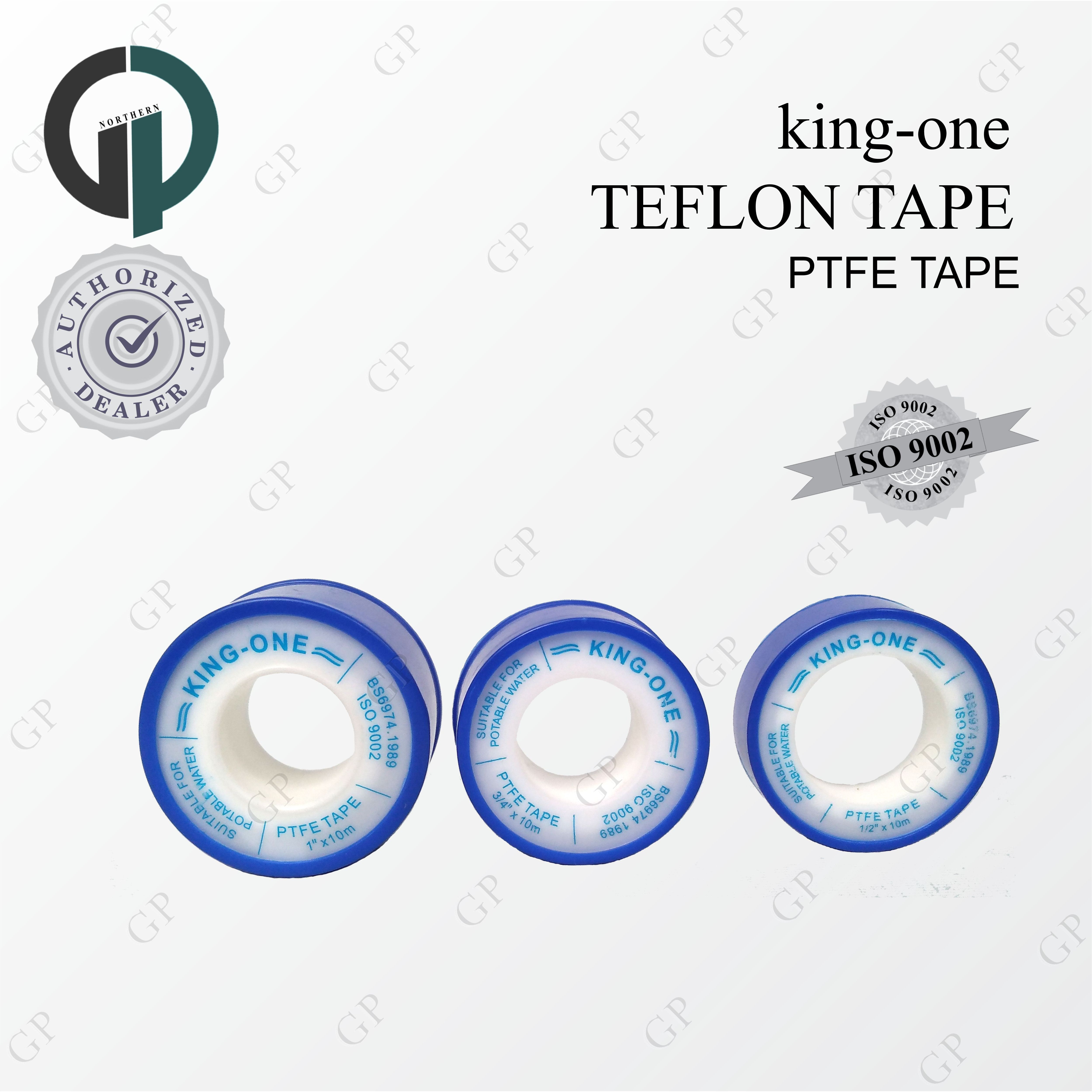 3 PIECES King-One Teflon PTFE Tape 1/2, 3/4 or 1 inches - GPNorthern ...
