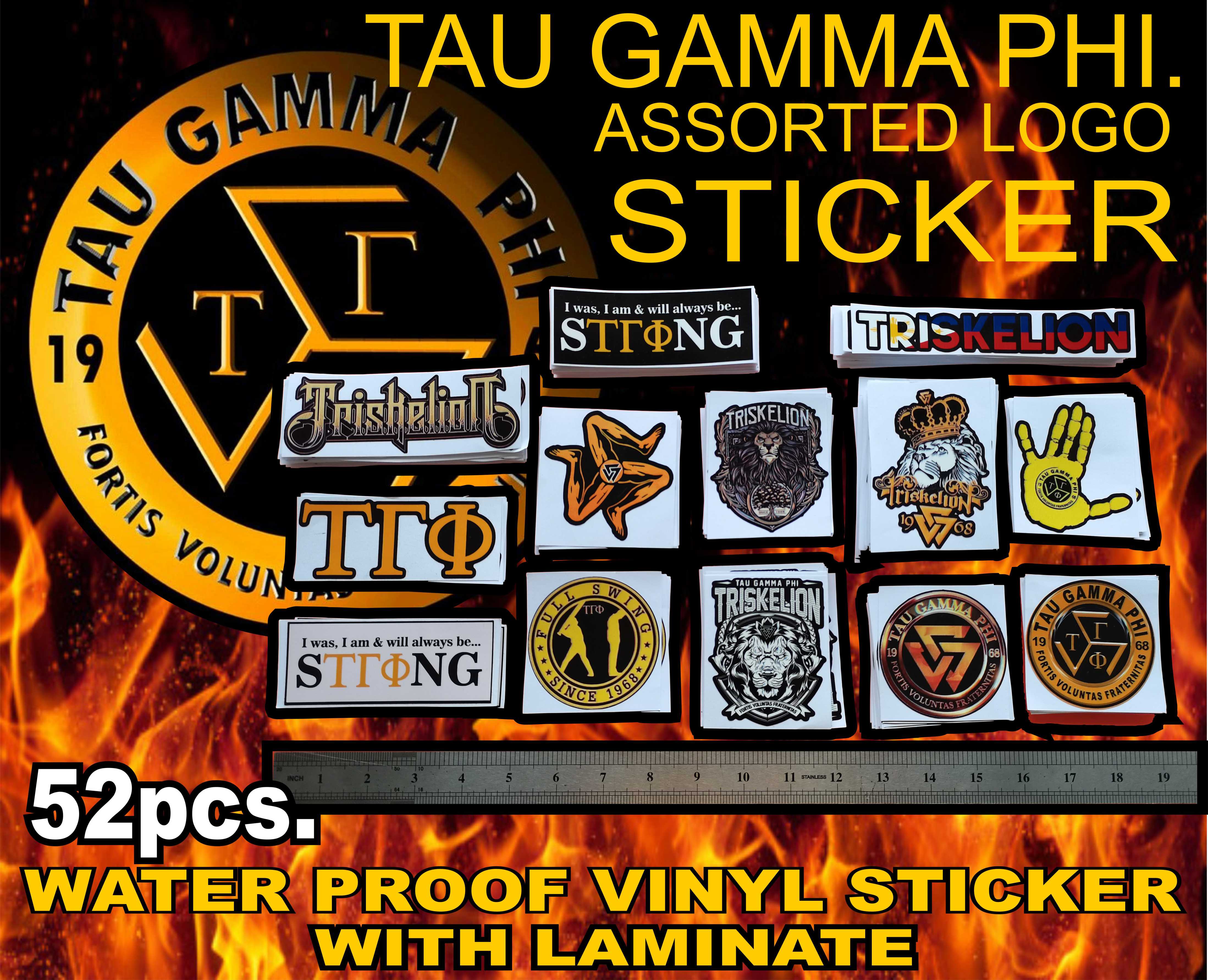 Frat Sticker Tau gamma phi decals sticker assorted 52 pcs | Lazada PH