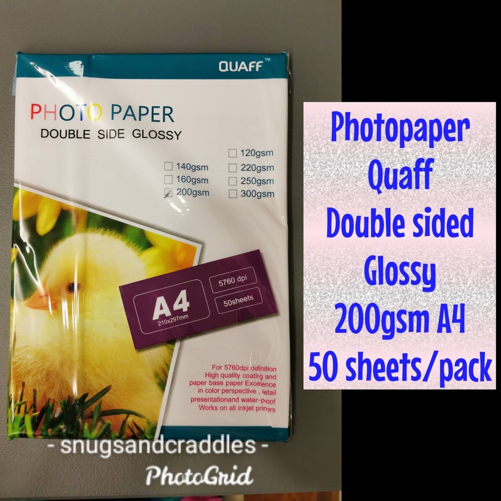 WHOLESALE! 6PACK 200GSM Quaff Photo Paper Photopaper Double Side Glossy ...