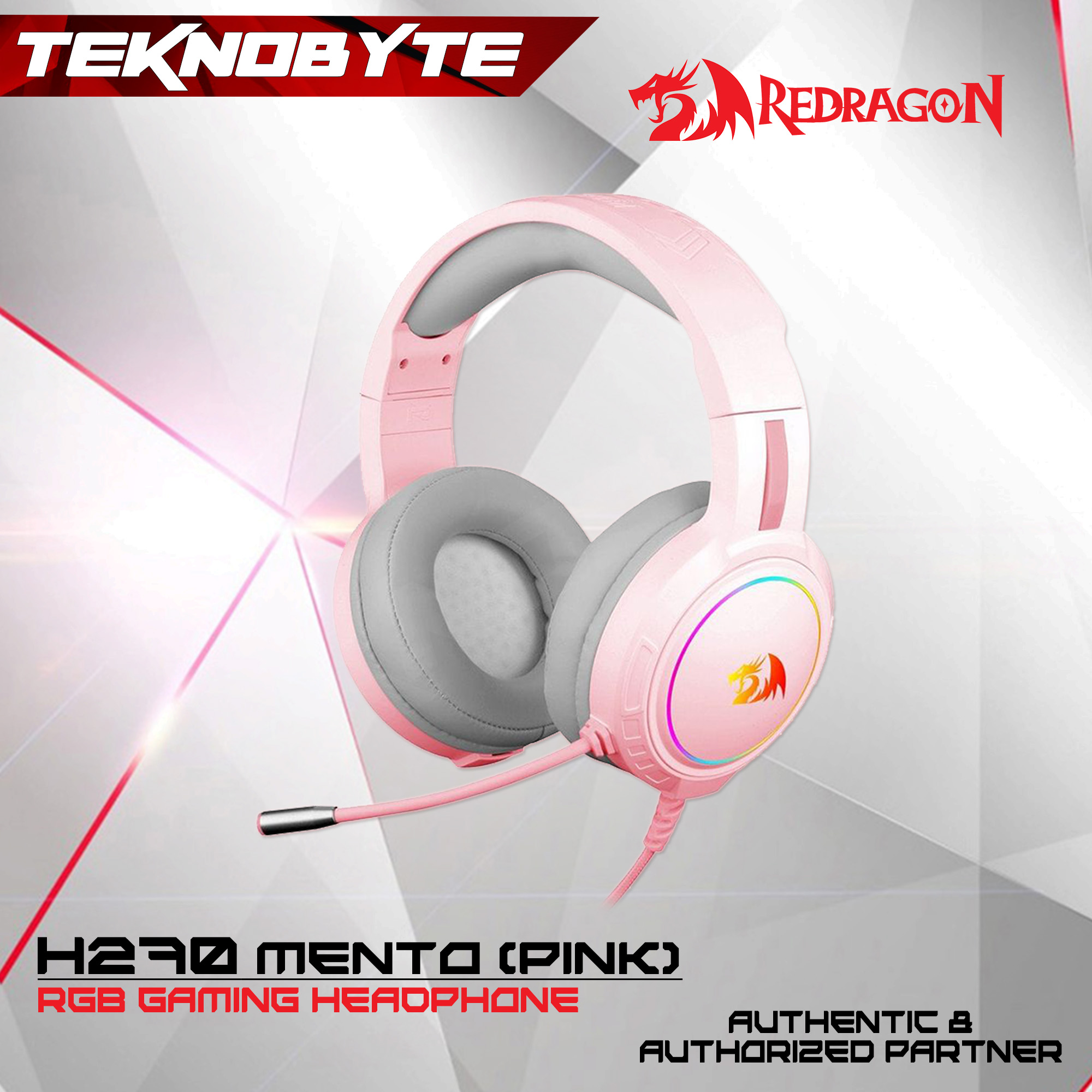 Redragon H270 Mento (Pink) RGB Gaming Headset | Lazada PH