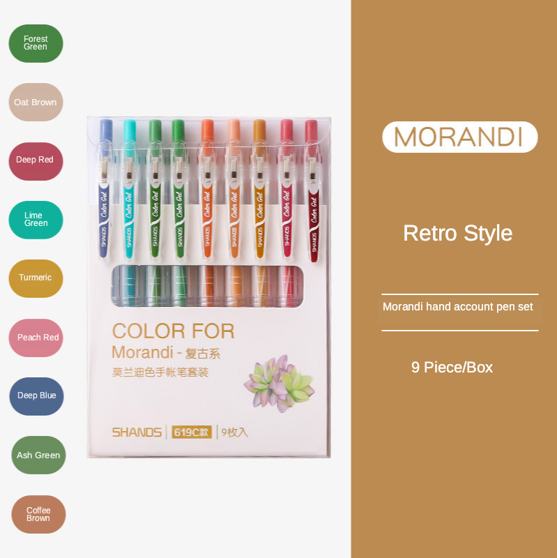 9Pcs/Set Morandi Pen Morandi Series Retractable Color Palette Pens ...