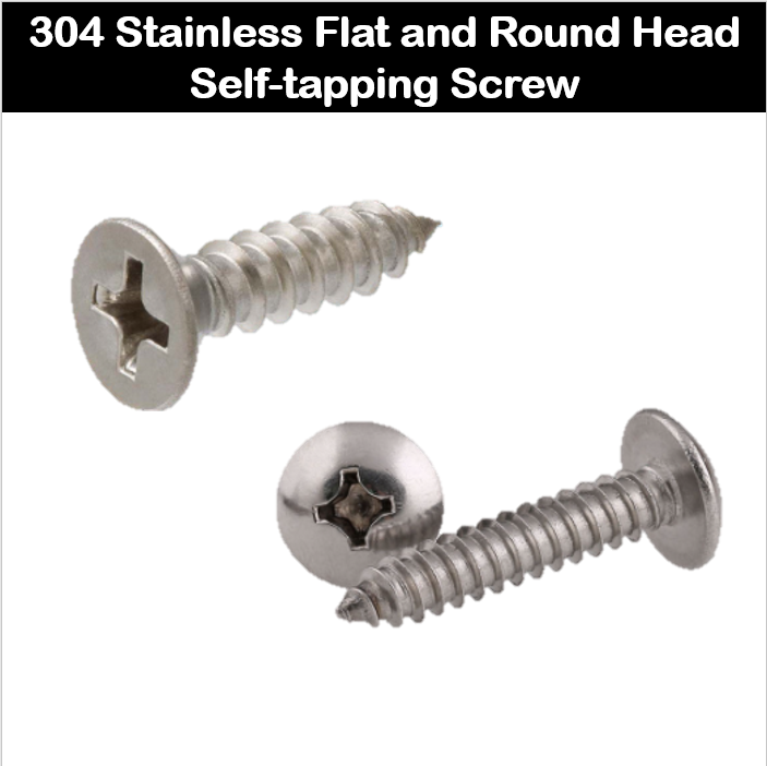 The Nut House 4mm 304 Stainless Flat and Round head Self - tapping ...