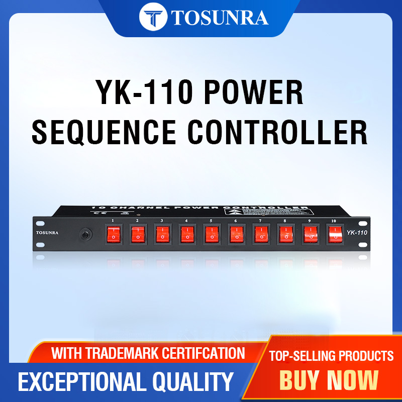 🥇【TOSUNRA】 YK-110 10-Channel Power Filter at Noise Attenuator Power Outlet Independent Switch ...