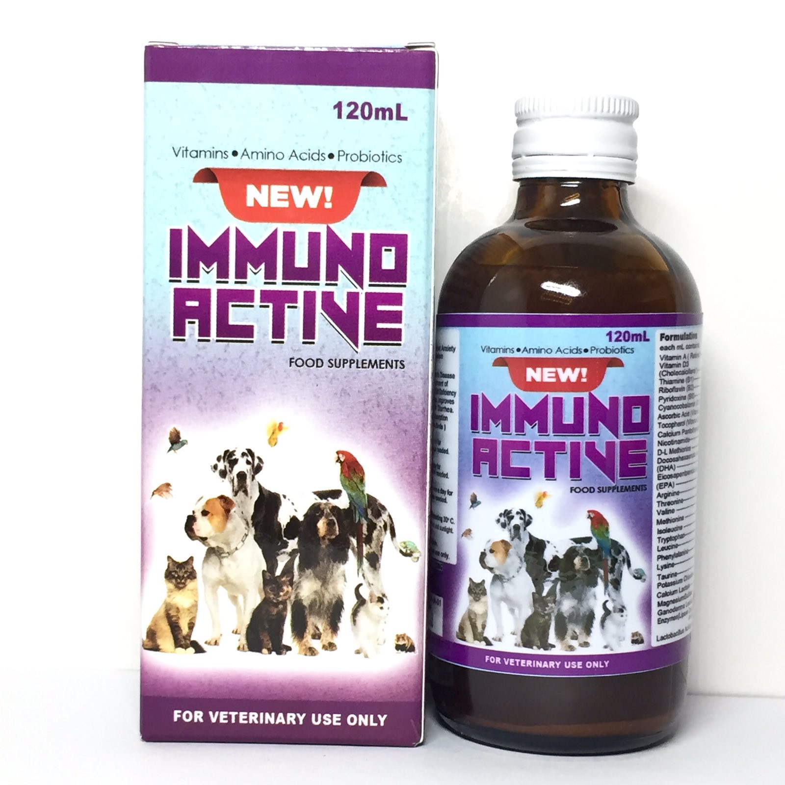 [SOUTH VET] 1pc New Immuno Active 120 ML Food Supplement Probiotics ...