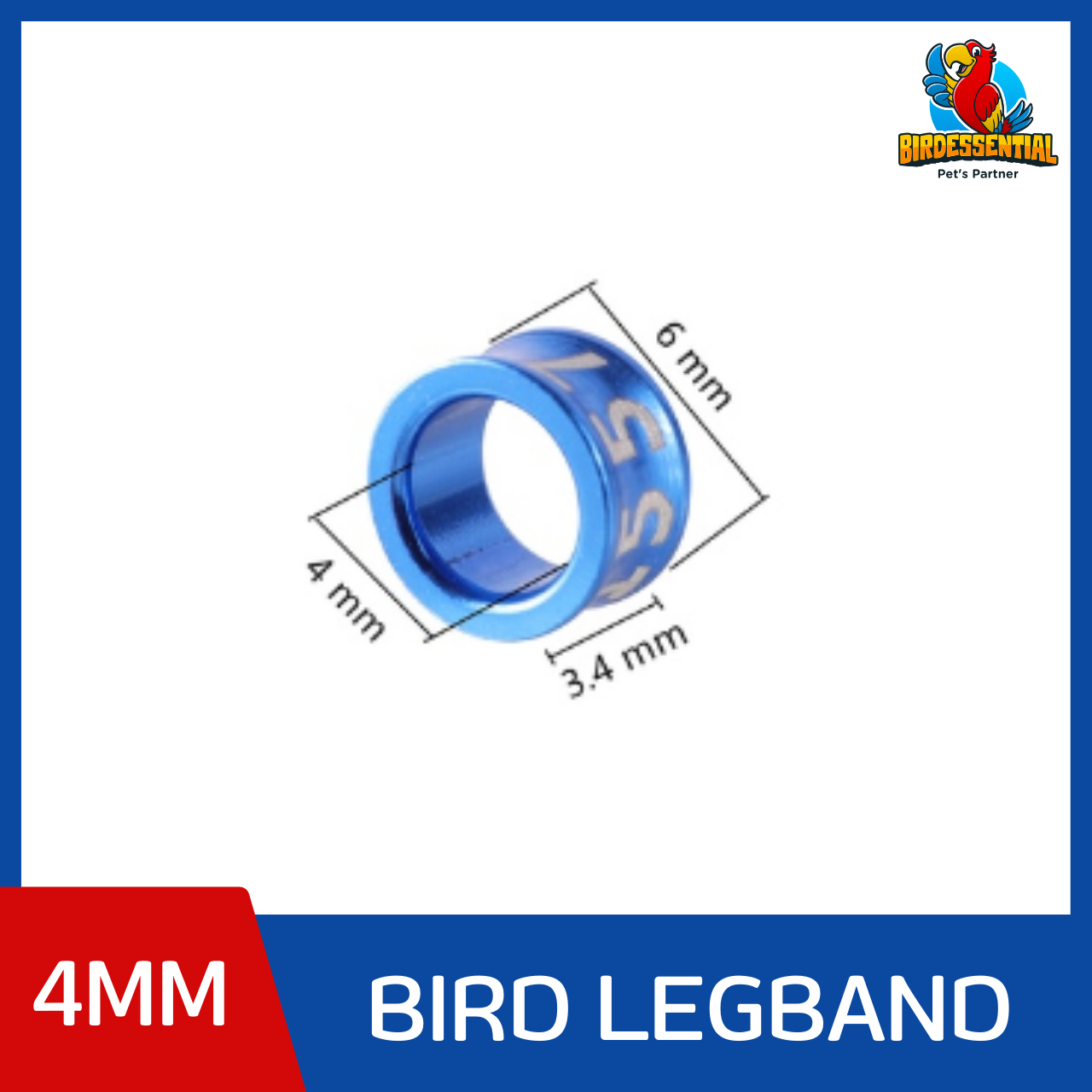 Bird Ring Legband 4mm,4.7mm,5mm,6mm,7mm Ring for Parakeets, Lovebird ...