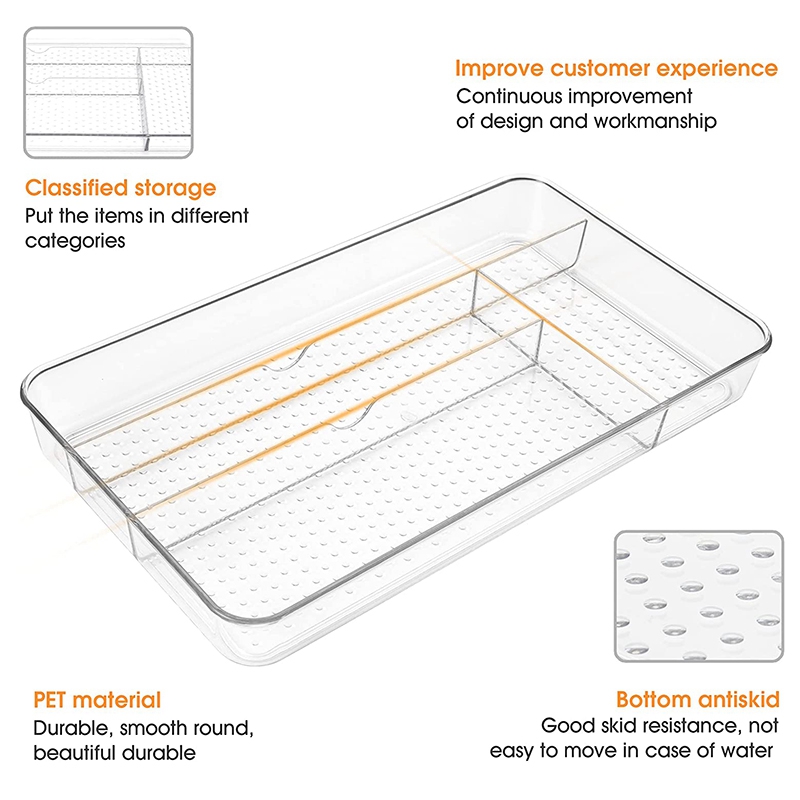 Cutlery Tray Non-Slip Drawer Storage Box for Storing and Organizing ...