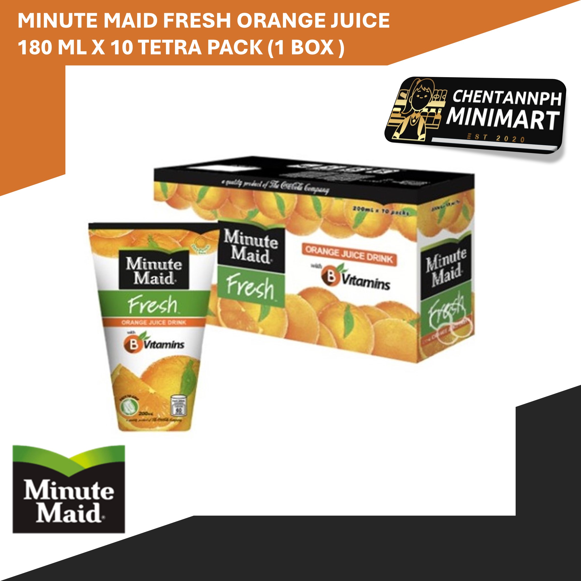Minute Maid Fresh Orange Juice Drink Tetra Pack 180mL x 10 pieces ...