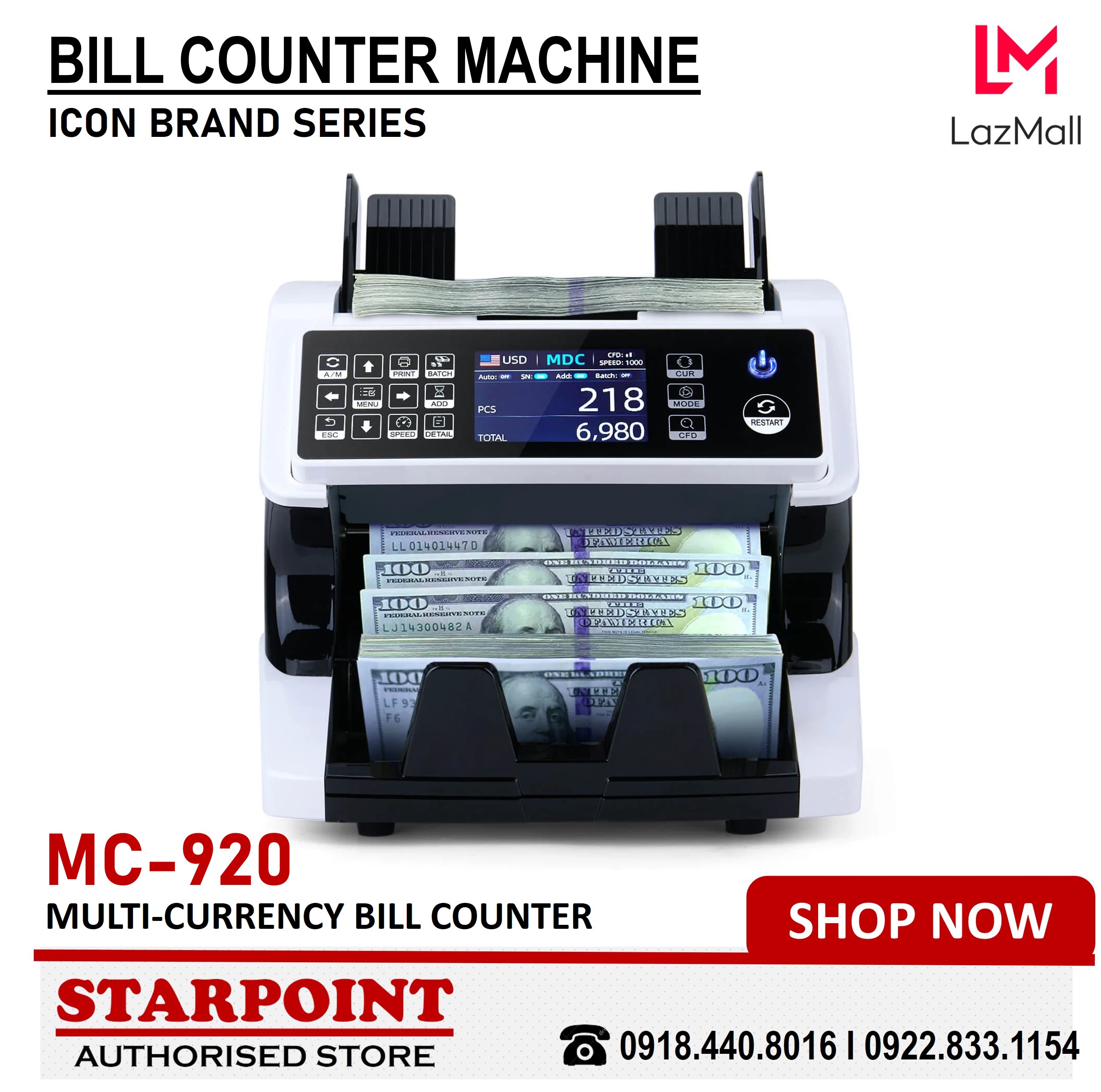 MC920 Multi currency Bill counter UV Mg IR Image Detection Euro USD ...