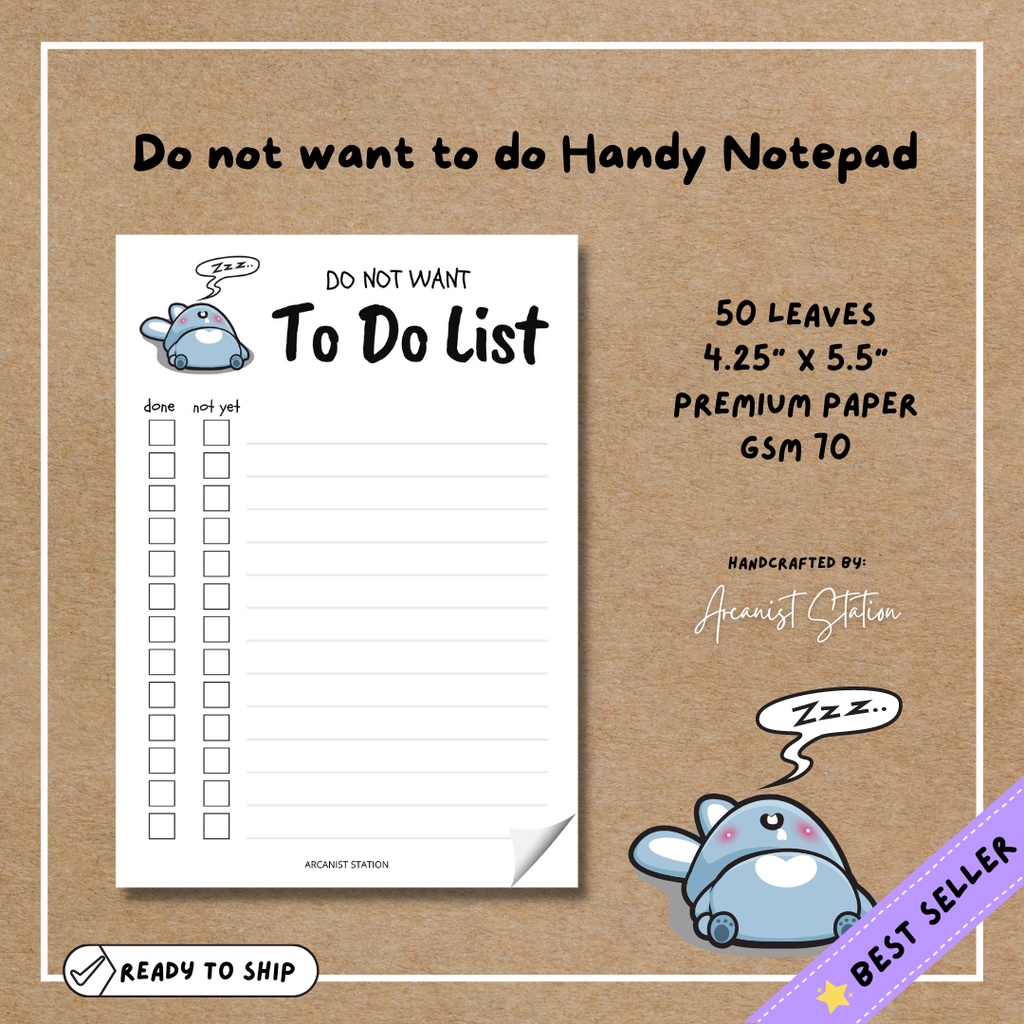 Do Not Want To Do List - Witty Notepad Planner | Lazada PH
