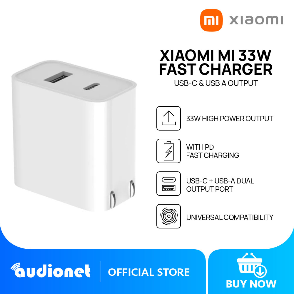 Xiaomi Mi 33W USB-C & USB-A Fast Charger | Foldable Plug | PD Fast ...