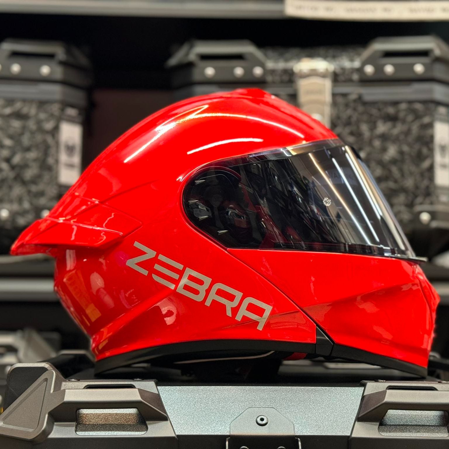ZEBRA A113 RITZY PLAIN (Red) MODULAR - DUAL VISOR (with FREE Clear Lens ...