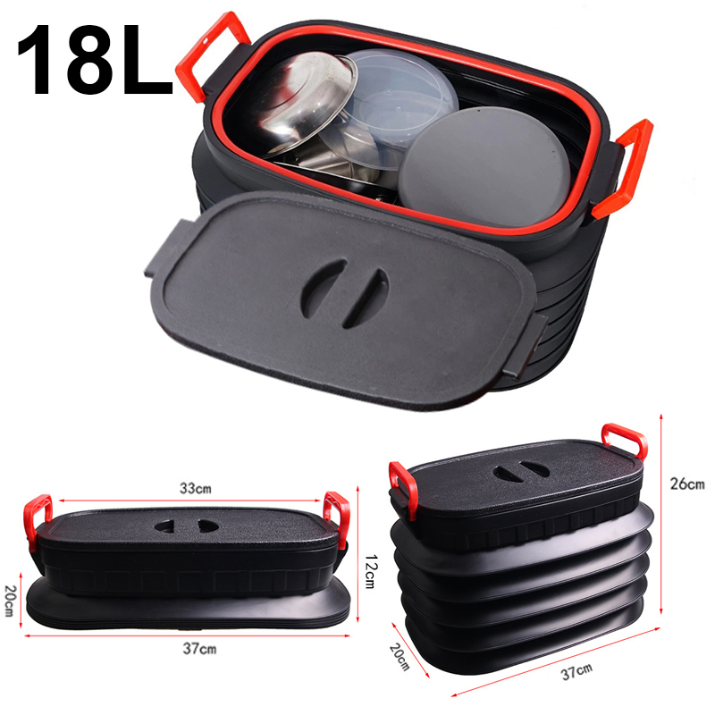37L/18L Telescopic Bucket With Lid Folding Storage Bucket Fishing ...