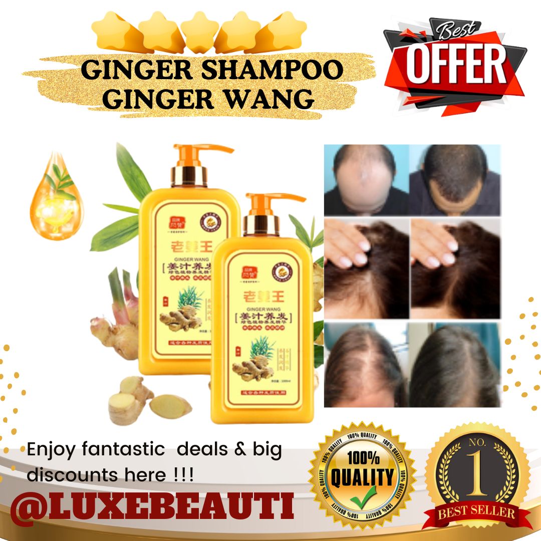 Original Natural Ginger Shampoo Ginger Wang for Hair Loss Herbal Ginger ...