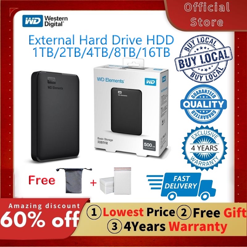 Western Digital - Portable External Hard Drive, 2.5 Inch 1TB, 2TB, 4TB ...