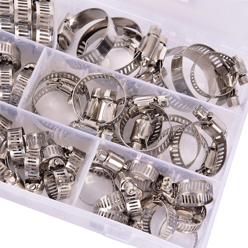 YKS 60Pcs Assorted Stainless Steel Hose Clamp Kit With No Driver ...